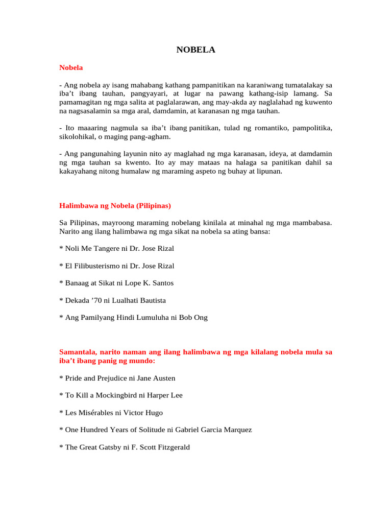 Nobela (2) | PDF