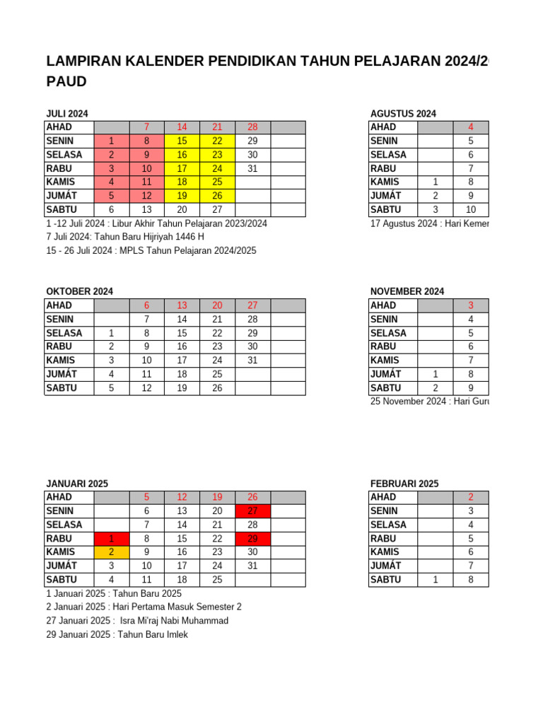 Draft Kalender Pendidikan 2024 2025 KOREKSI 8 JULI 2024 (AutoRecovered ...