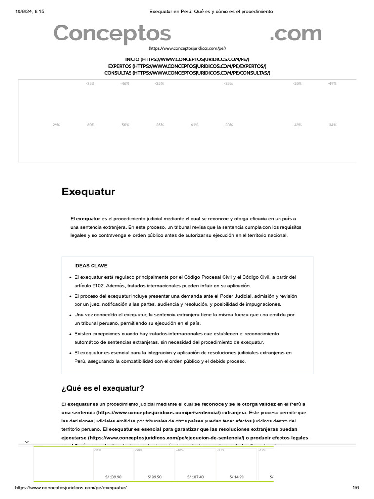 Exequatur en Perú - Qué Es y Cómo Es El Procedimiento | PDF