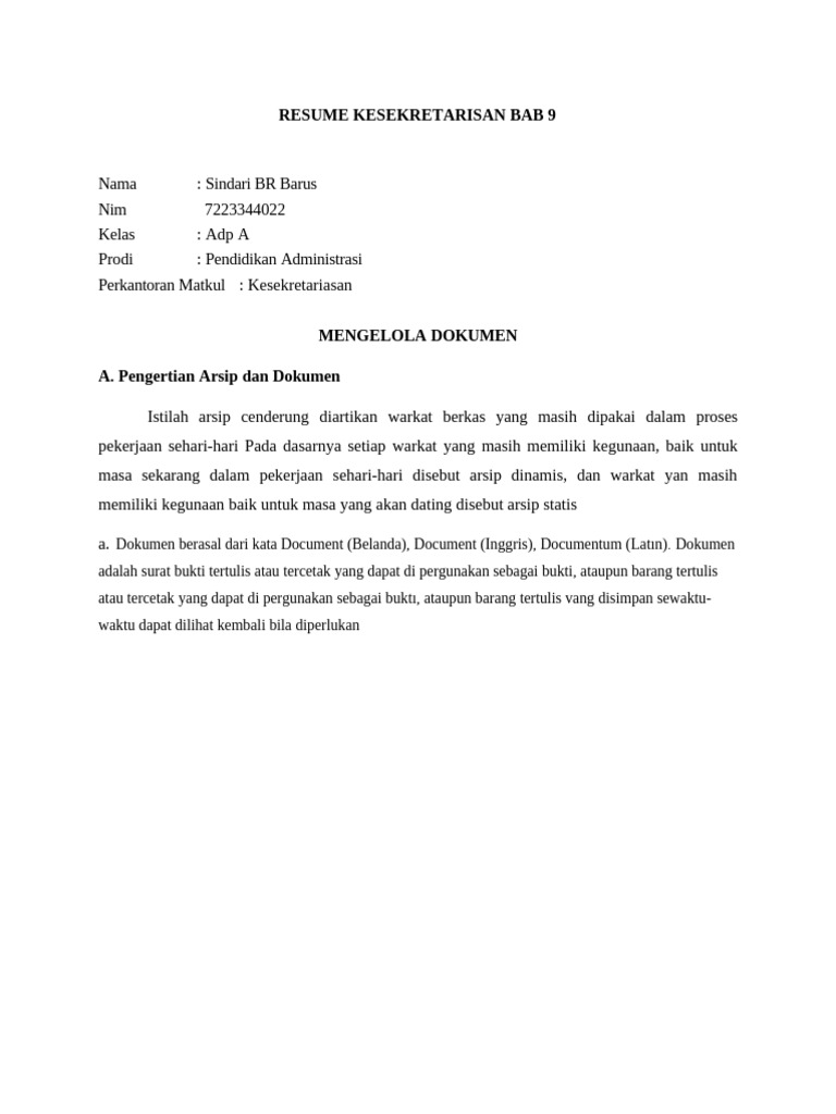 Resume Bab 9 | PDF