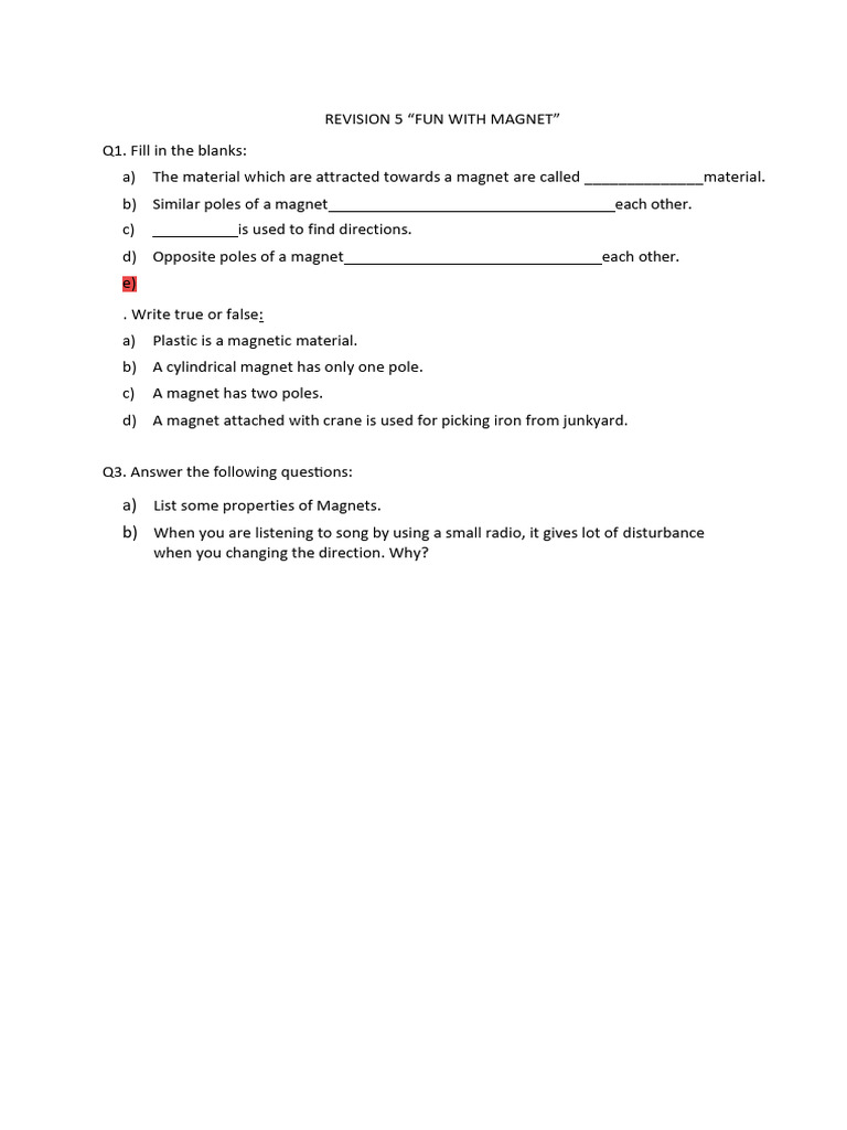 Revision 5 Fun With Magnet | PDF
