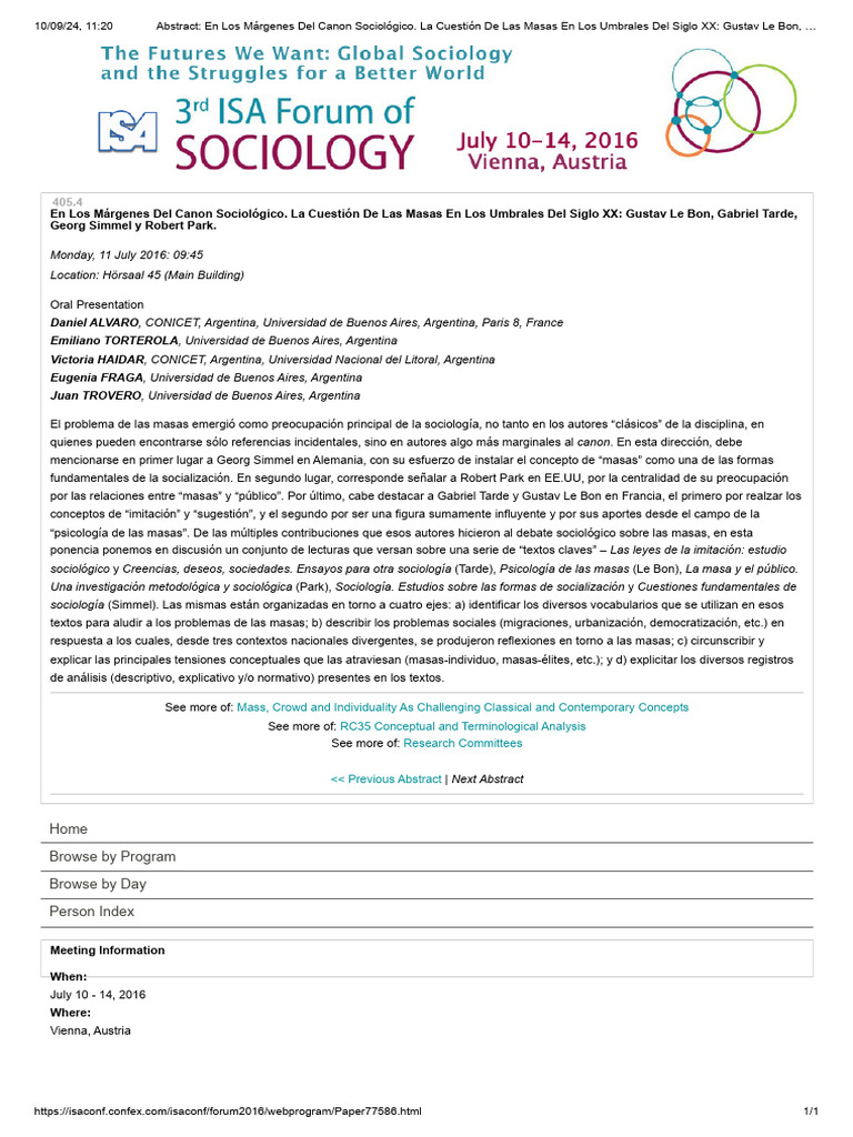 Abstract_ En Los Márgenes Del Canon Sociológico. La Cuestión De Las ...