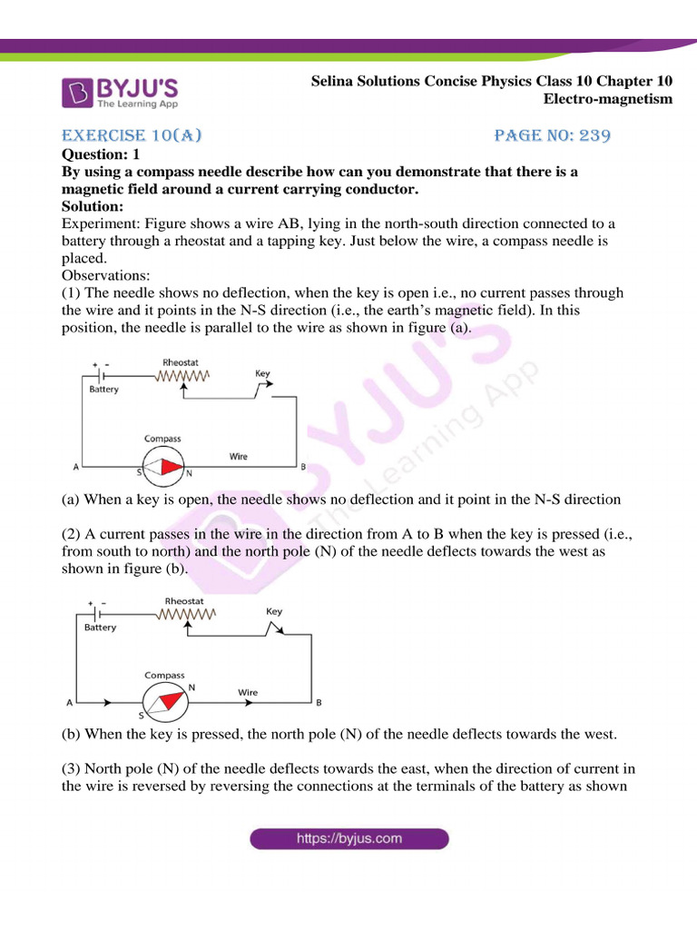 Concise Selina Solutions Physics Class 10 Chapter 10 Electro Magnetism ...