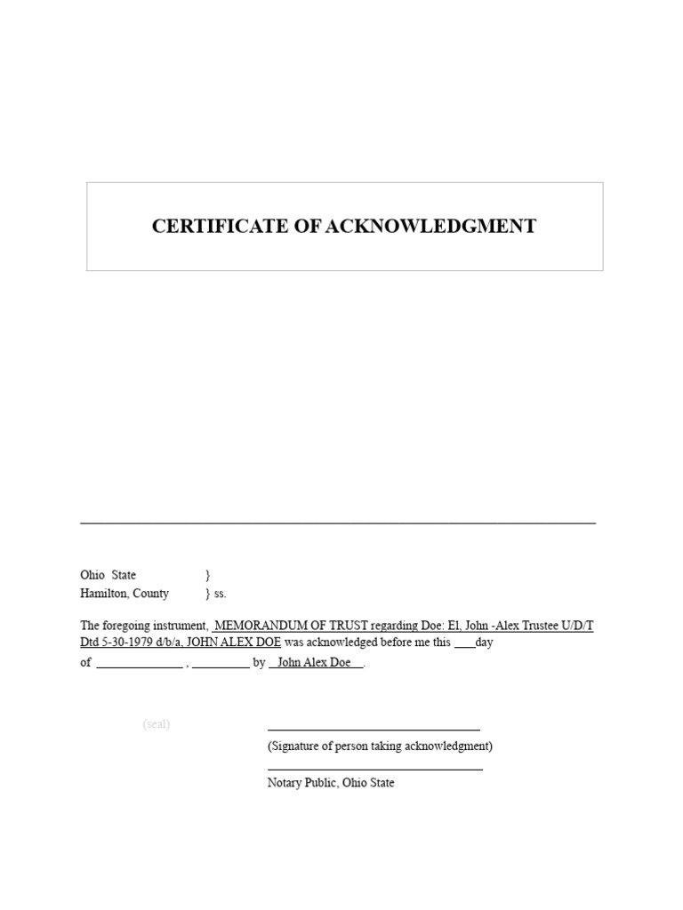 Ohio Notary Acknowledgment | PDF