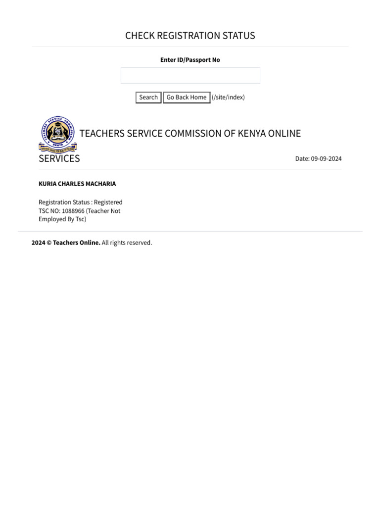 Tsconline.tsc.Go.ke Register Registration-status (4) | PDF