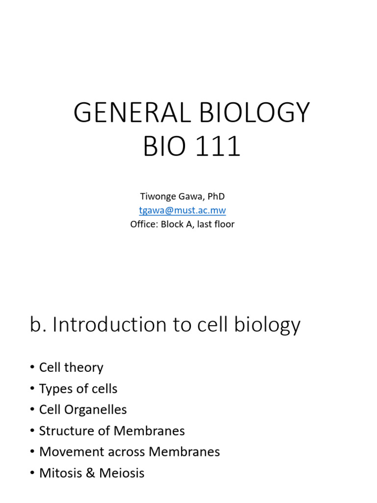 Bio111 Notes-1 | PDF