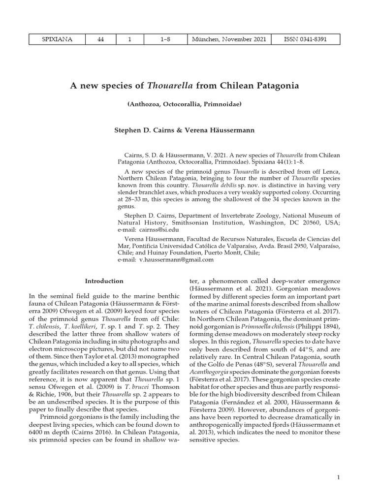 HSFS190 - SPX - 44-1 - 01 - CA-Thouarella Debilis | PDF | Chile