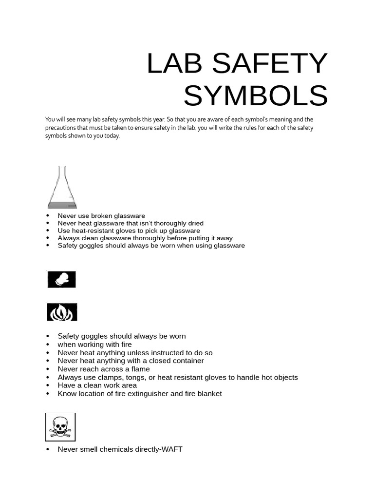 Lab Safety Symbols | PDF