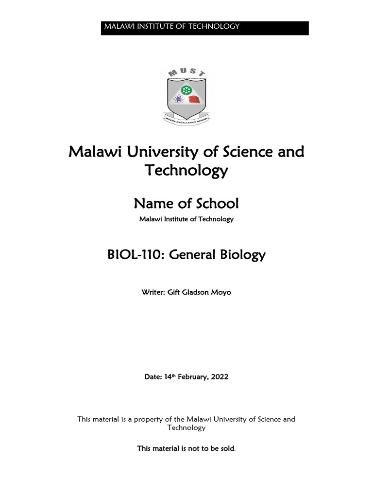 Biol 110- General Biology Module (1) (1) | PDF
