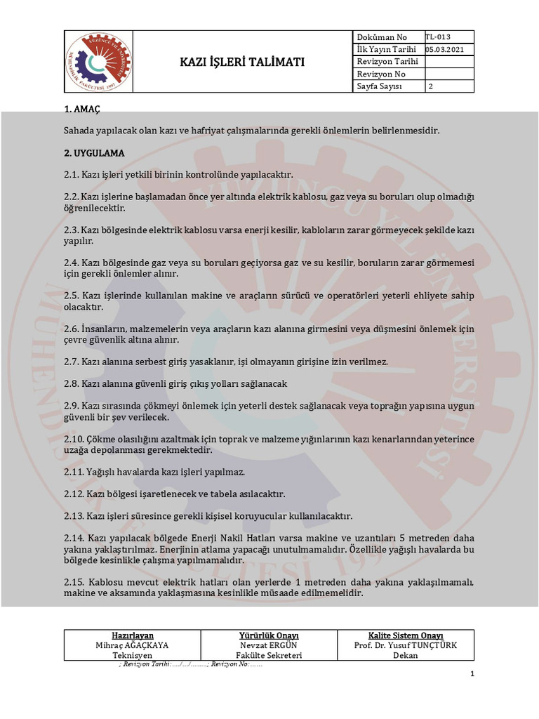 13 Kazi Isleri Talimati | PDF