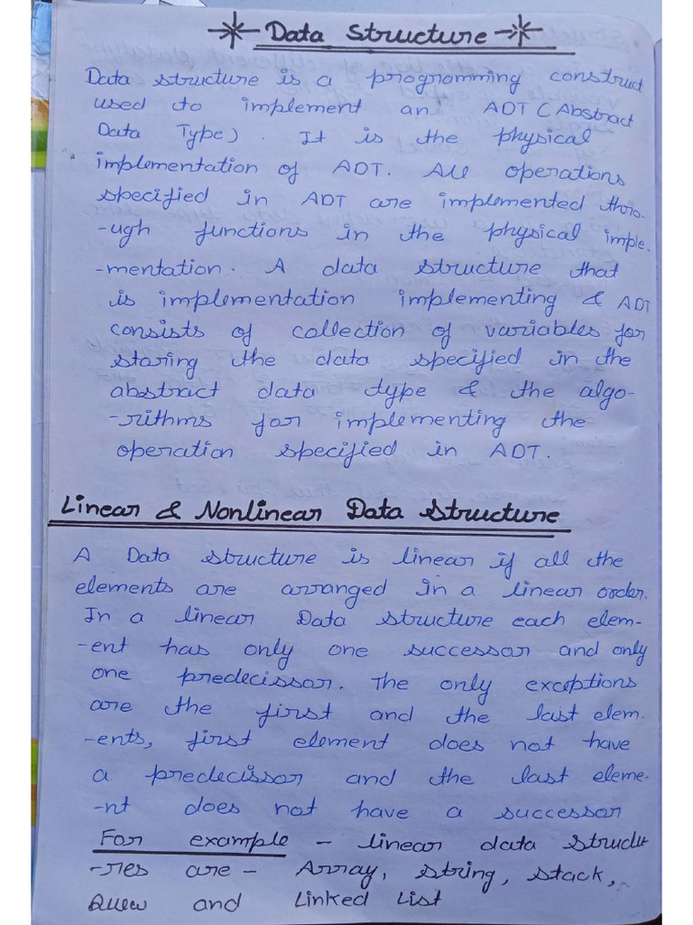 Data Structure Using C Hand Written Notes | PDF