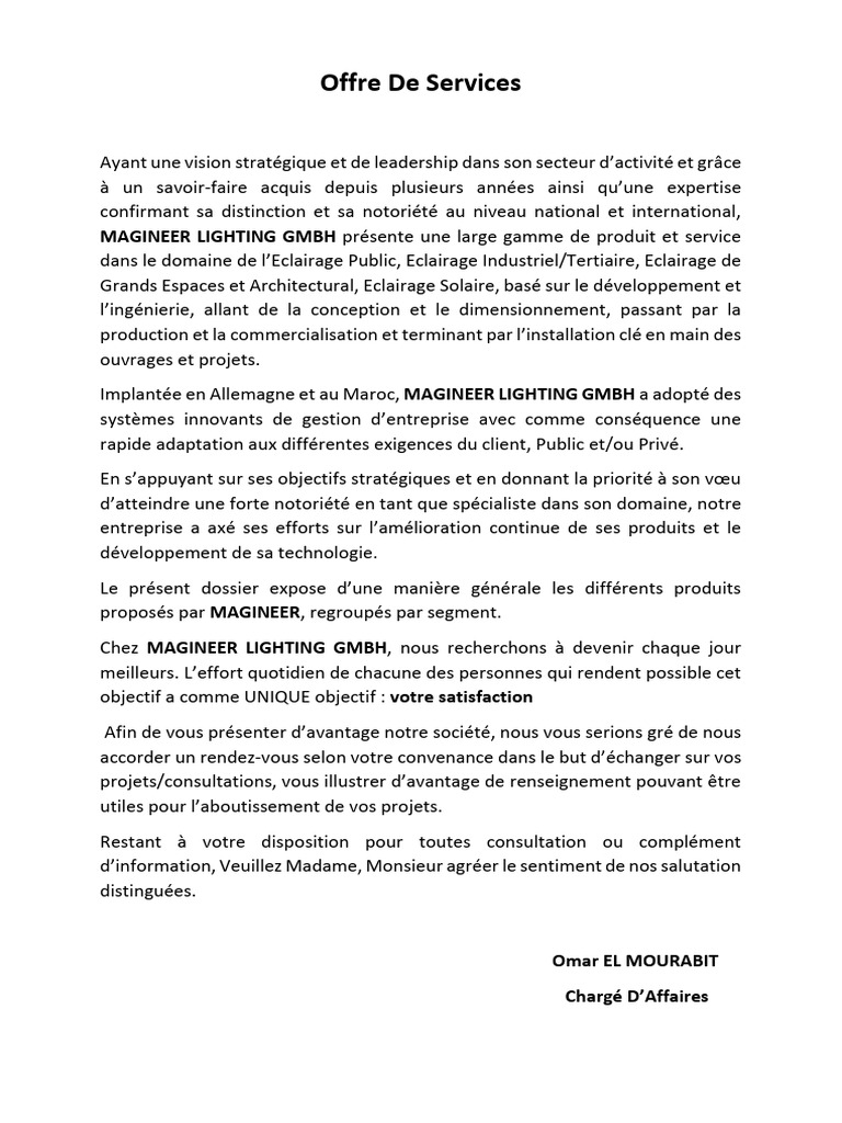 Offre de Services | PDF