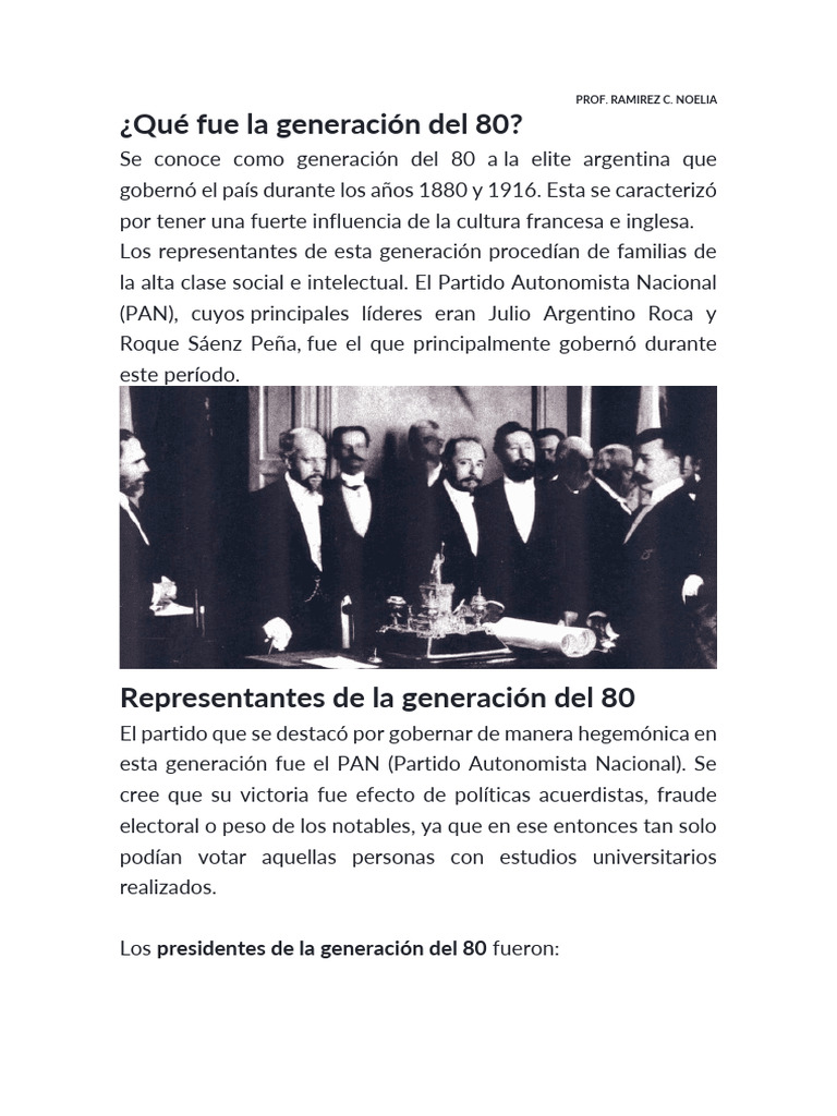 Generación Del 80 | PDF