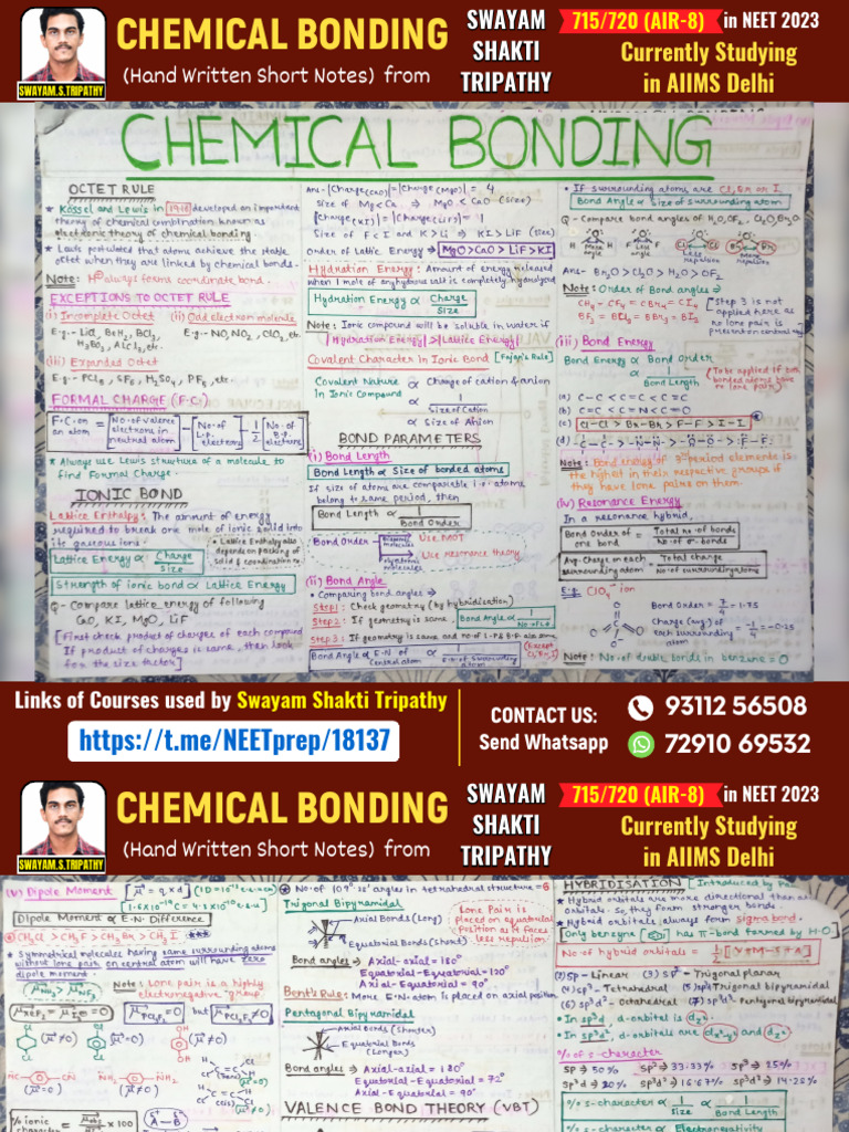 Chemical Bonding Short Notes | PDF
