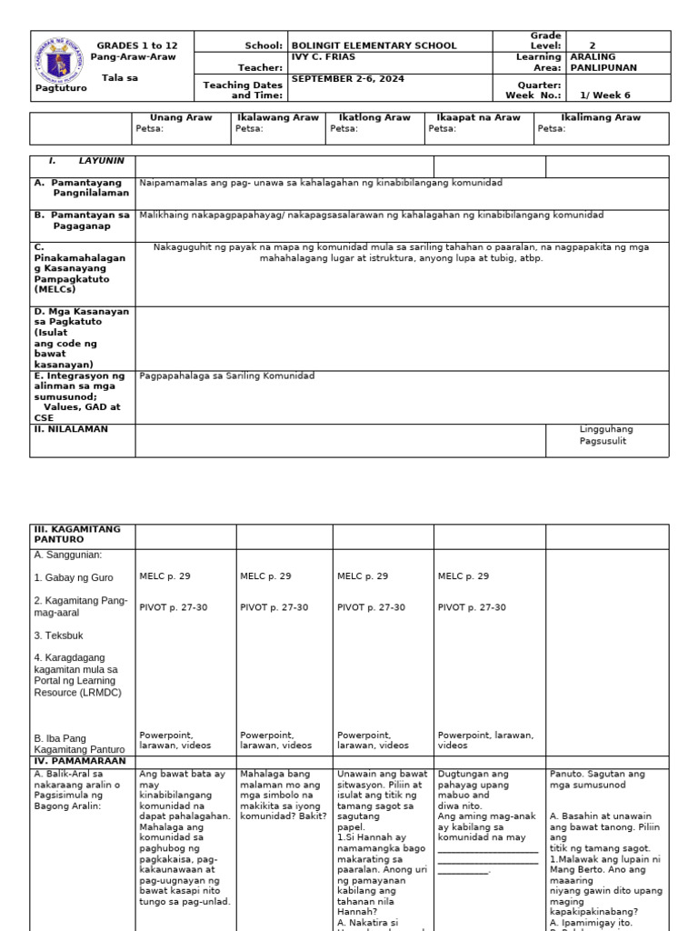 AP2 Quarter 1 WK6 | PDF
