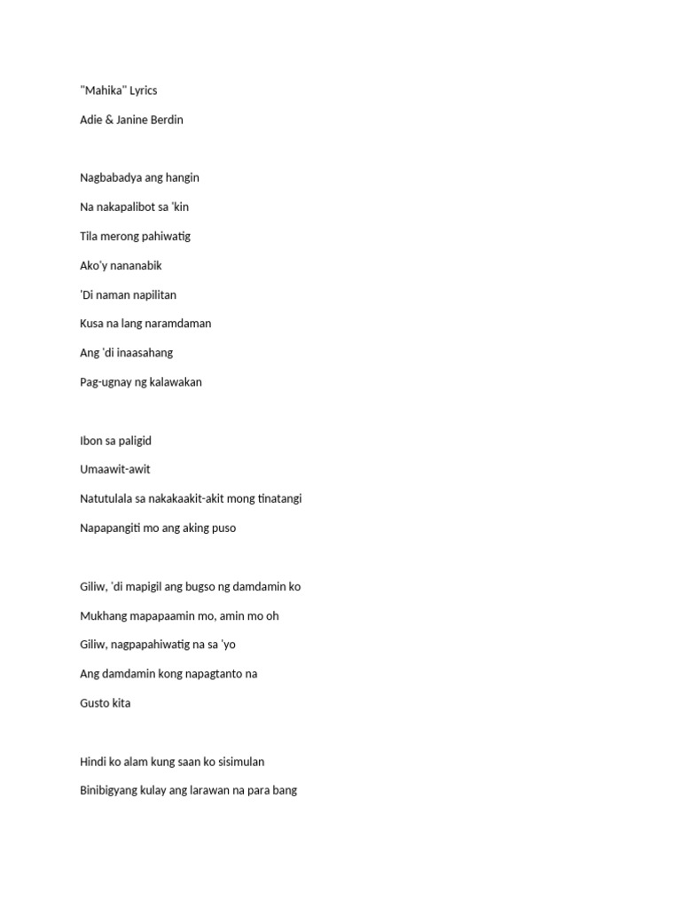 Mahika - Lyrics | PDF