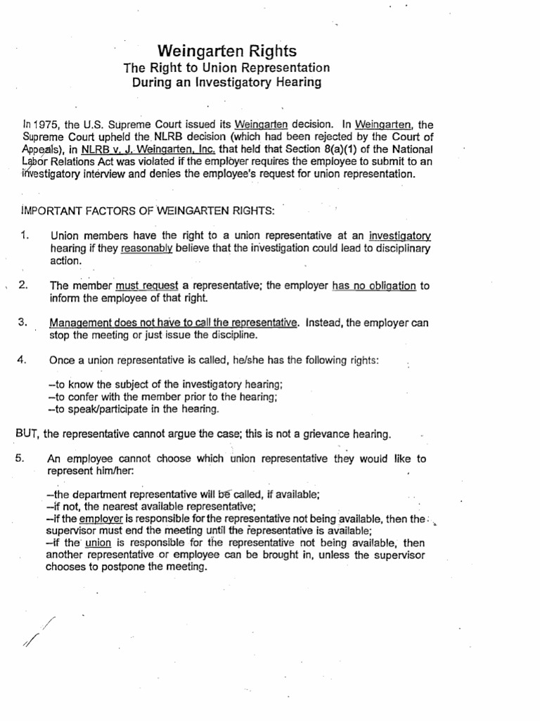 Weingarten Rights | PDF | Law