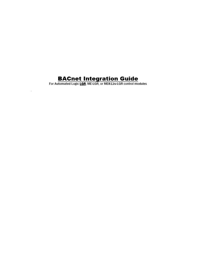 ALC BACnet Integration Guide | PDF | Computer Program | Technology & Engineering