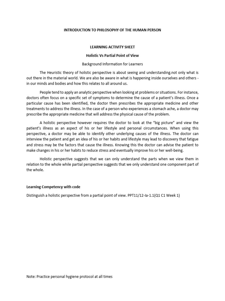 Learning Activity Sheet | PDF