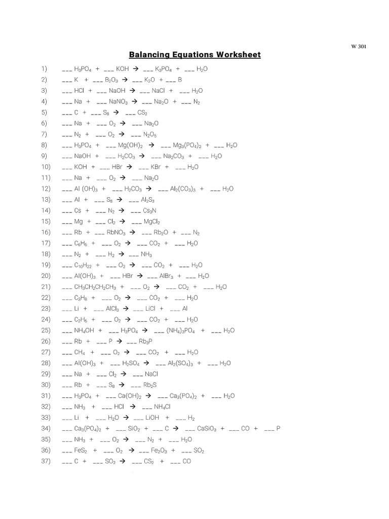Balancing Equations | PDF