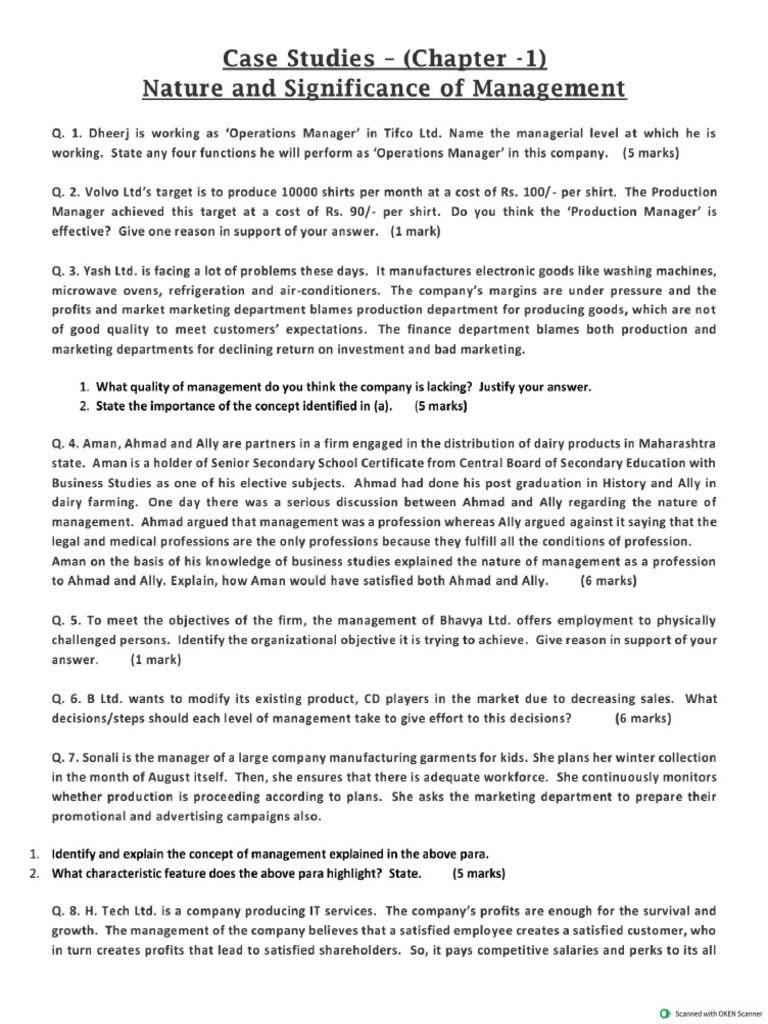 Case Study (Chapter 1,2 & 3) | PDF