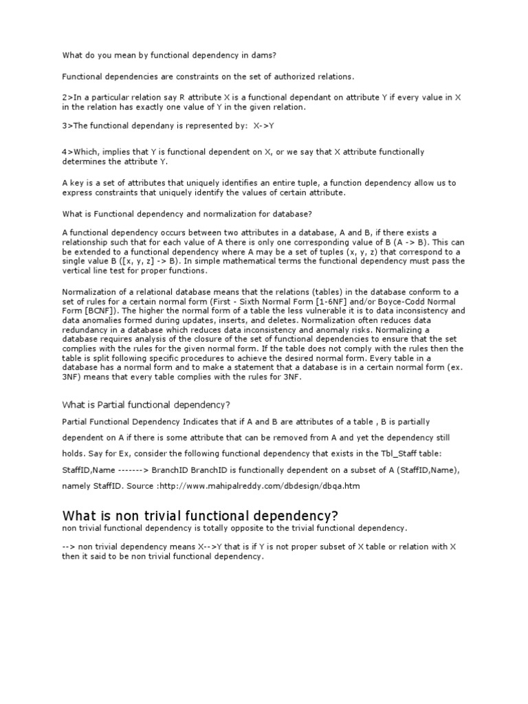 Functional Dependancy in Dbms | PDF | Data | Information Technology Management