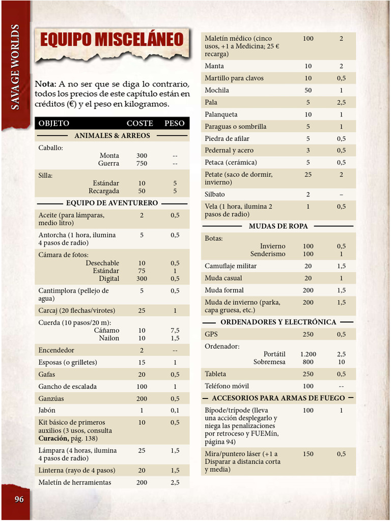 Equipo Miscelaneo | PDF