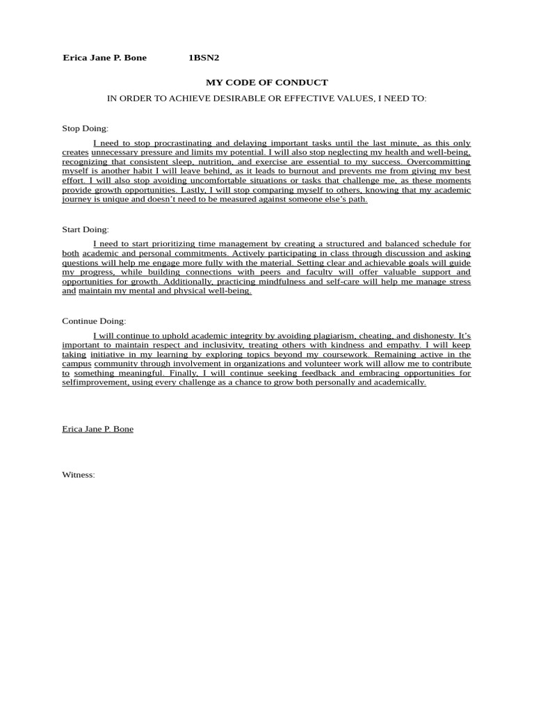 Code of Conduct - Case Study | PDF