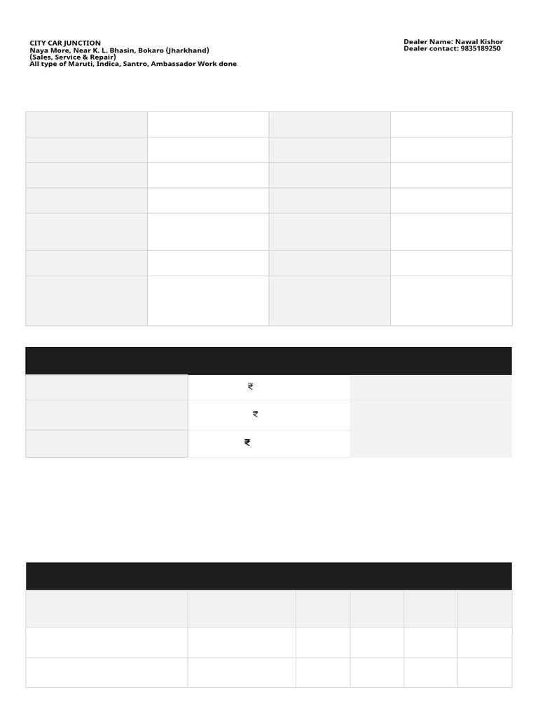 Car Maintenance Bill-Sep | PDF