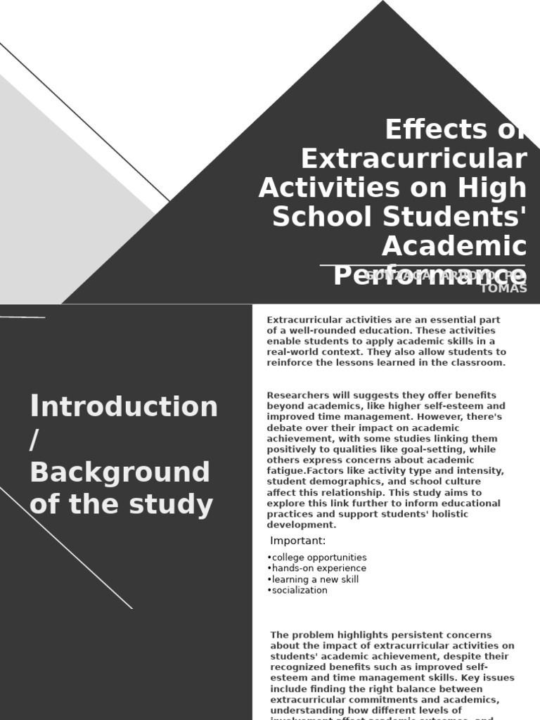 Effects of Extracurricular Activities On High School Students Academic ...