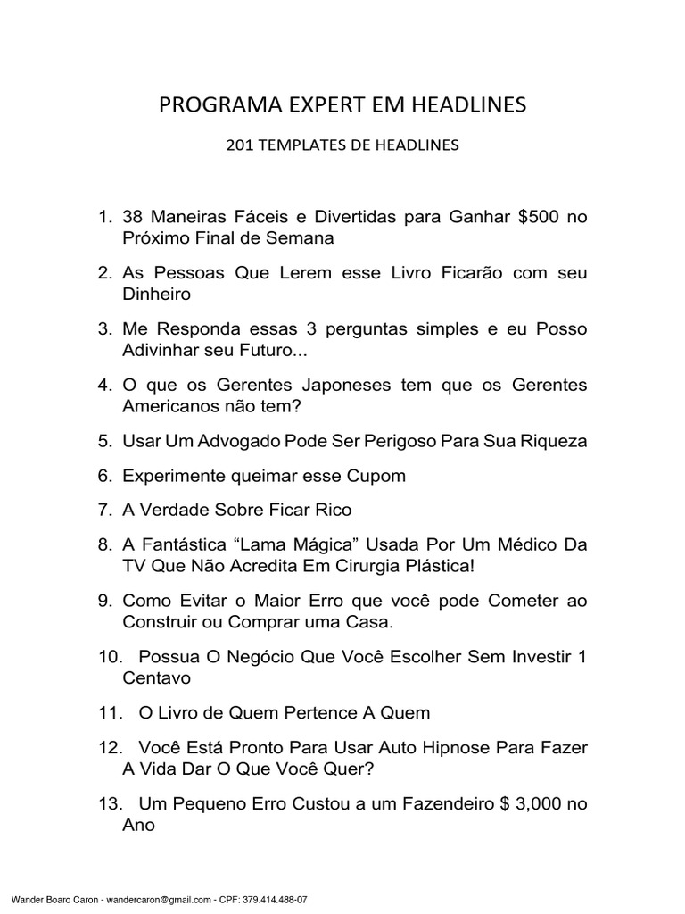 200 TEMPLATES HEADLINES | PDF