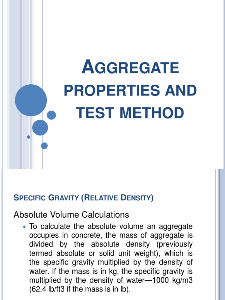 Aggregate Properties and Moisture Adjustments | PDF | Concrete ...