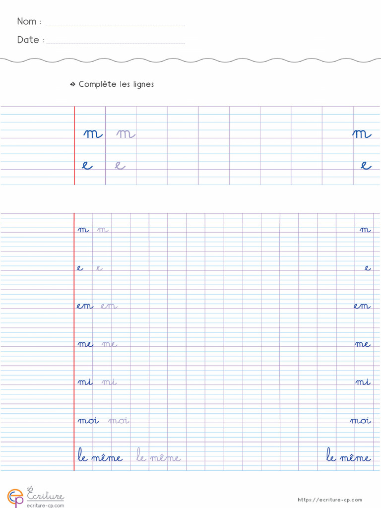 7 Ecriture CP Apprendre A Ecrire Les Mots Utiles M | PDF