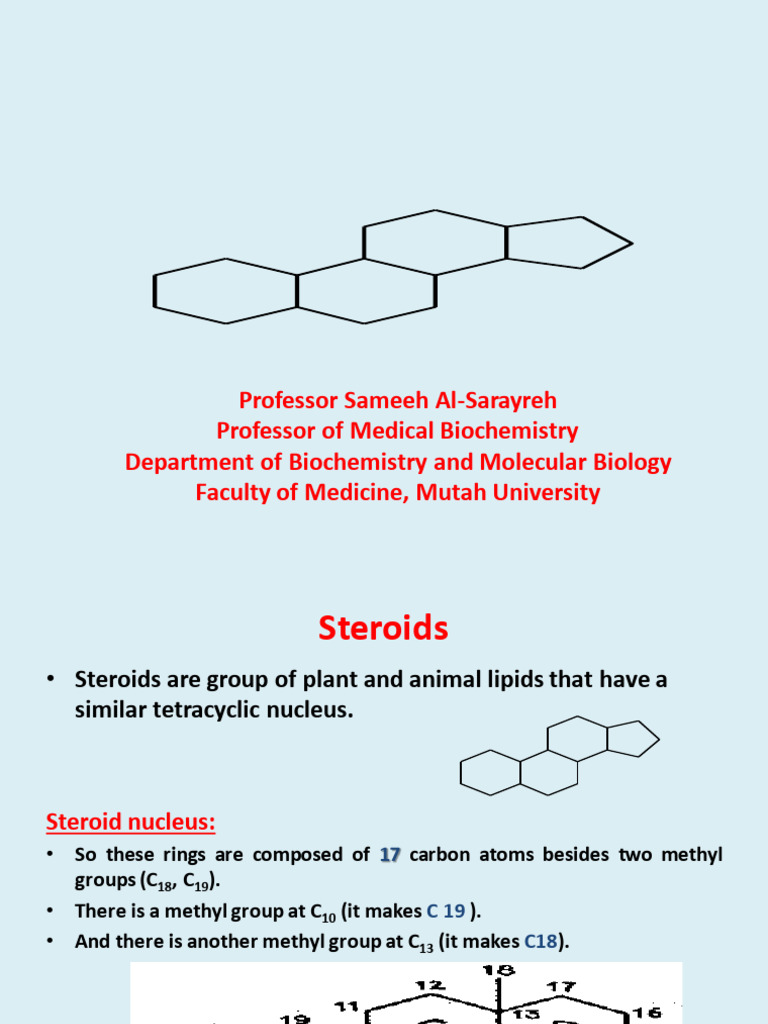 Lecture 6 - Steroidogenesis 1 | PDF