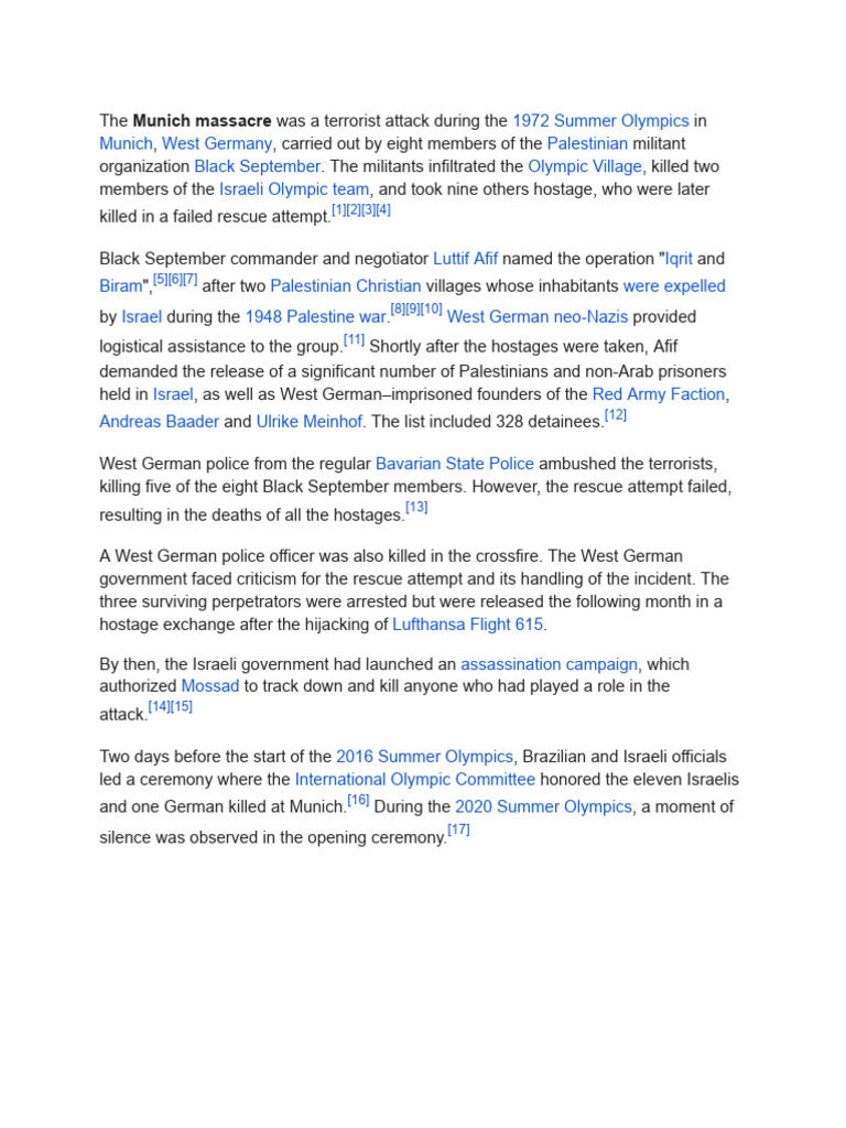 The Munich Massacre | PDF