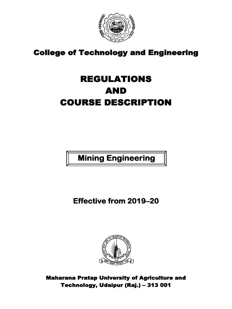 Mining Engineering Syllabus | PDF