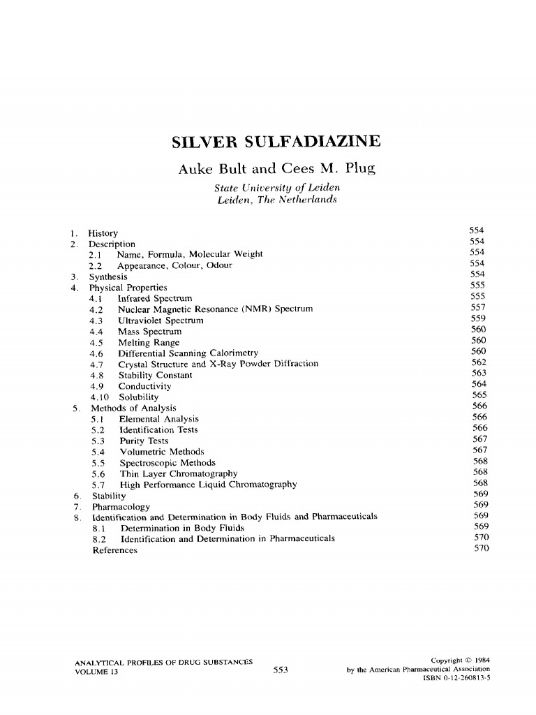 1984 Silver Sulfadiazine | PDF