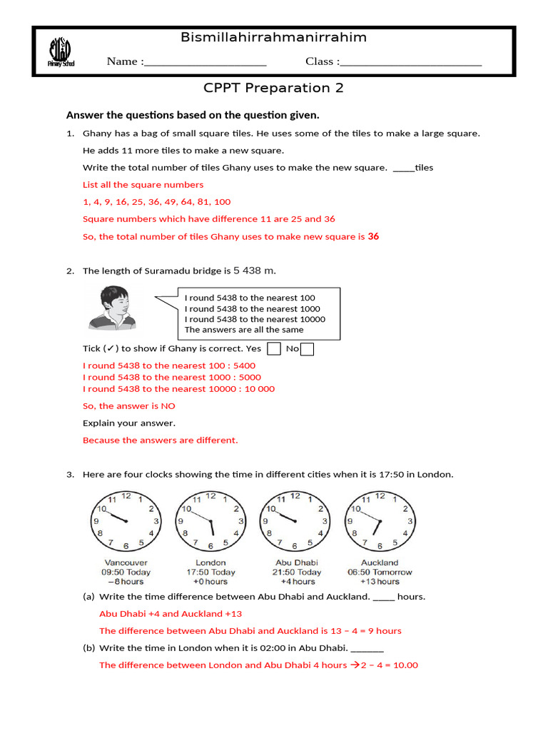 CPPT Preparation 2 - Answers | PDF