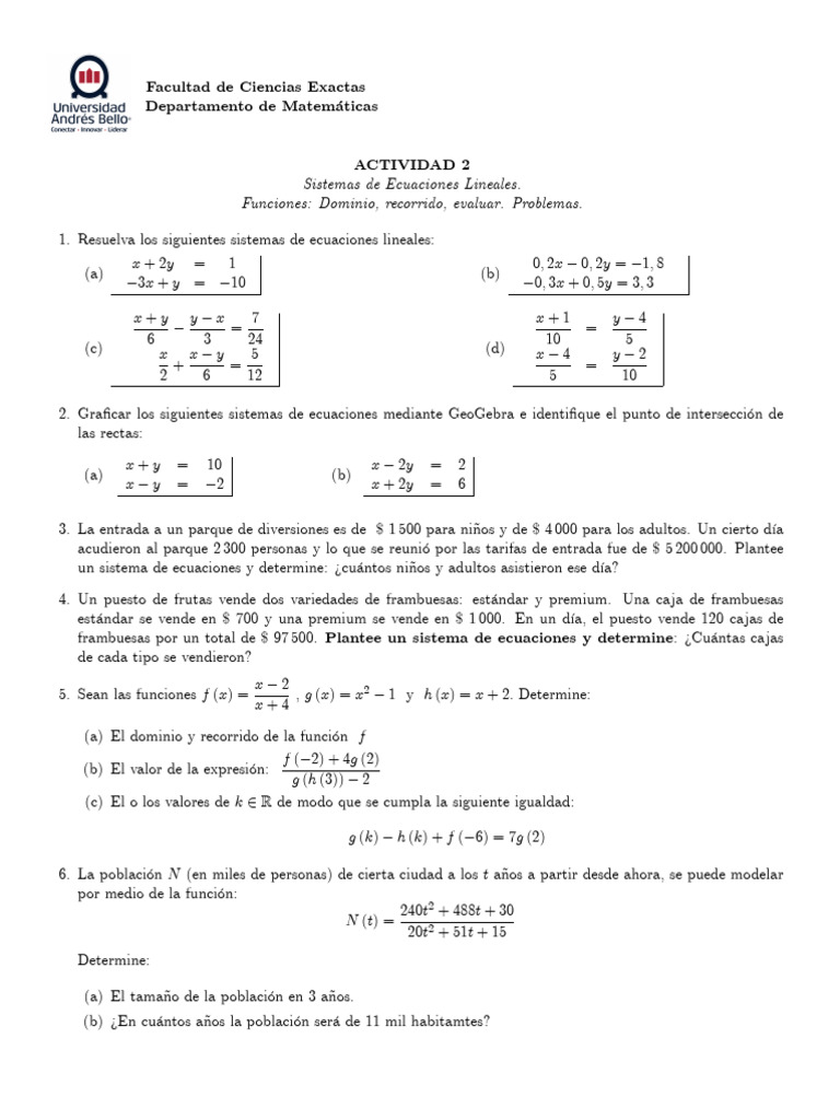 Actividad 2 Sistemas - Funciones | PDF