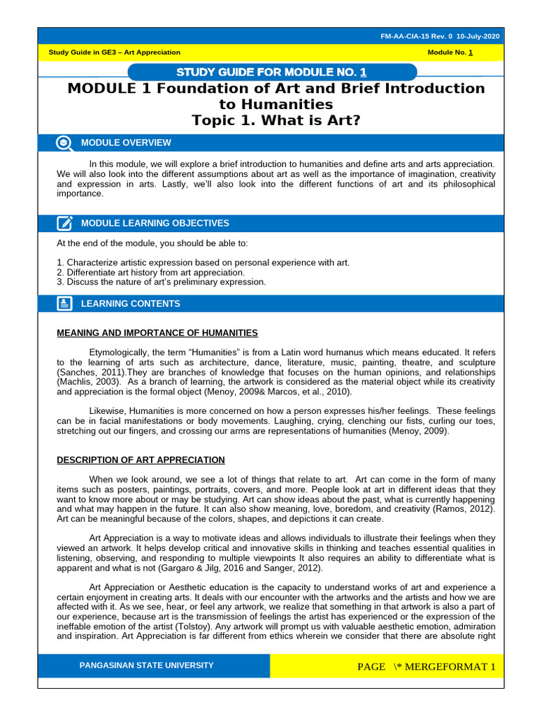 GE3 Module 1 Topic 1 | PDF