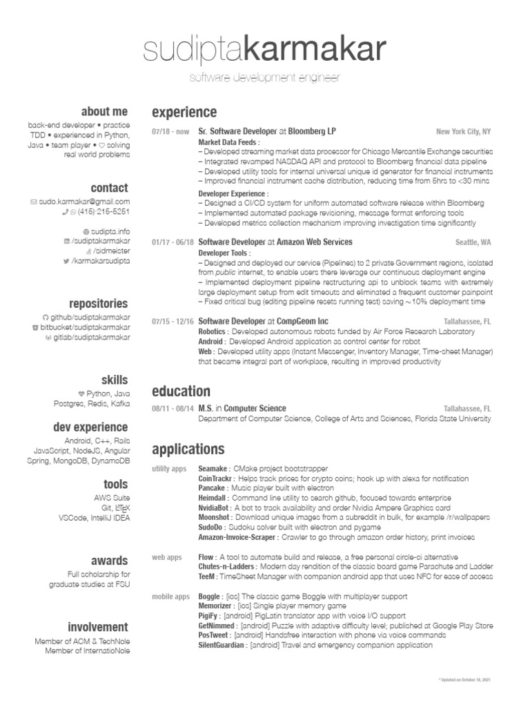 Sudipta Karmakar Resume | PDF