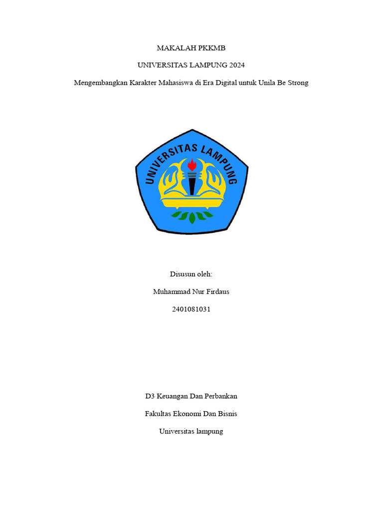 Contoh Makalah PKKMB Tingkat | PDF