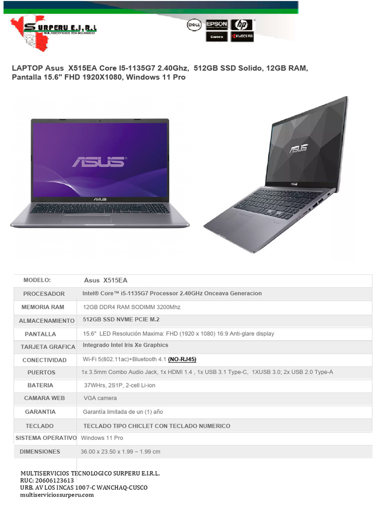 Asus X515ea I5, 12G, 512G - 1 | PDF