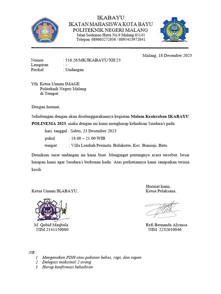 Surat Undangan Forda Image | PDF