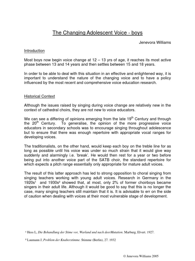 The Changing Adolescent Voice | PDF | Singing | Puberty