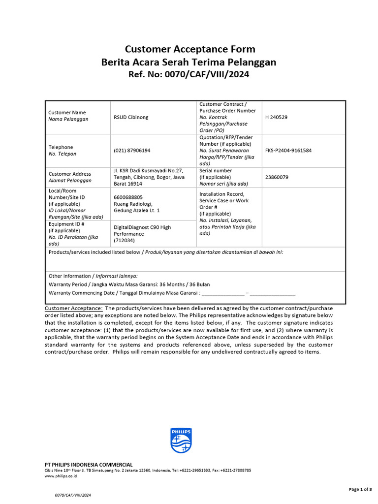 RSUD Cibinong - Digital Diagnost C90 HP - BAUF - Signed | PDF