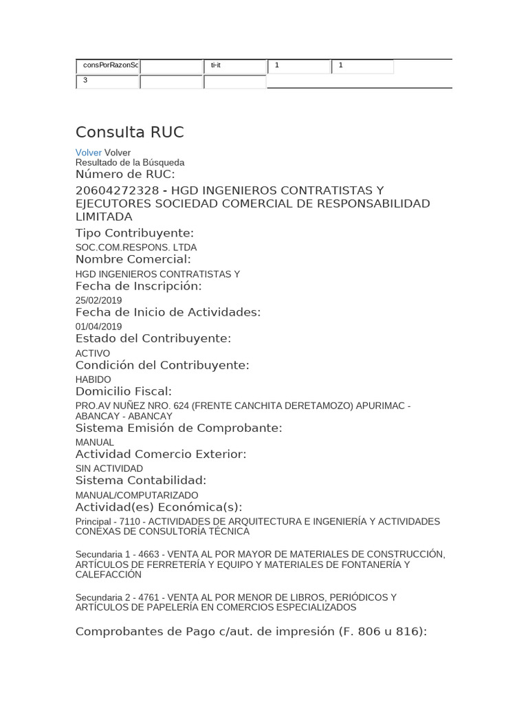Consulta RUC | PDF
