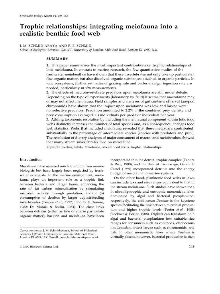 2000 - Trophic Relationships - Integrating Meiofauna Into A Realistic ...