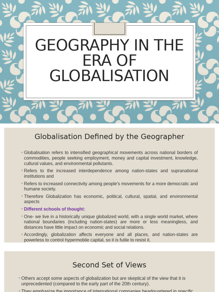 Geography and Globalisation | PDF