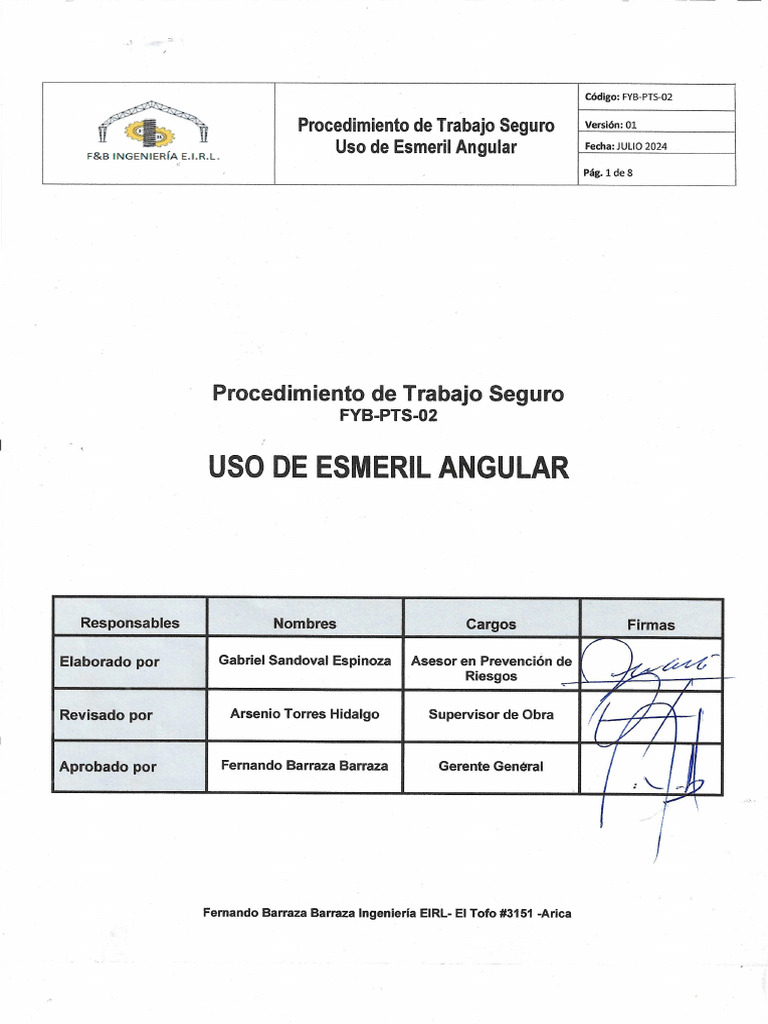 Fyb-P-Opr-02 - Uso de Esmeril Angular | PDF